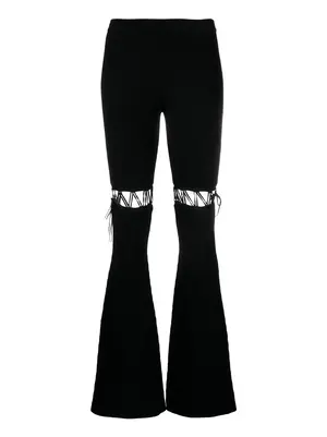 NENSI DOJAKA Lace-up Ribbed Trousers - Black