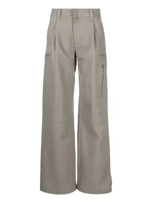 Ami Wide-leg Virgin Wool Trousers - Grey