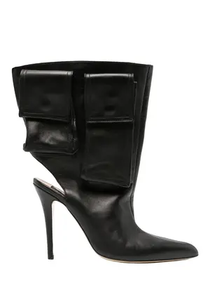 Natasha Zinko 125mm Cargo Cut-out Ankle Boots - Black