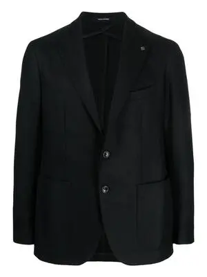 Tagliatore Single-breasted Appliqué-detail Blazer - Black