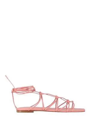GIANVITO ROSSI Leather Tie-up Sandals - Pink