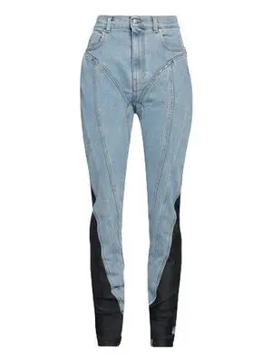 MUGLER Cotton-blend Skinny Jeans - Blue