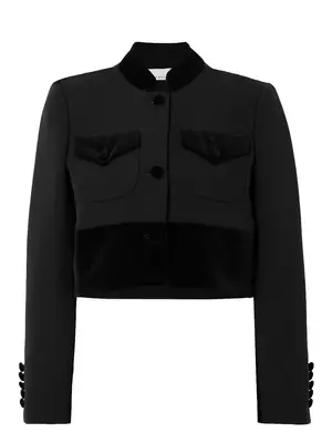 LIBEROWE Net Sustain Raja Cropped Wool Jacket - Black