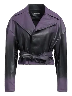 ANTONELLA RIZZA Coated Blazer With Belt - Purple