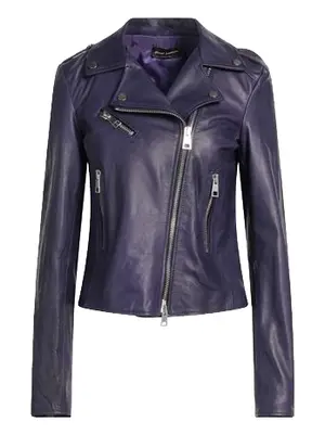 STREET LEATHERS STREET LEATHERS Biker Leather Jacket Purple