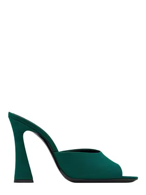Saint Laurent 105mm Suite Silk Sandals - Green