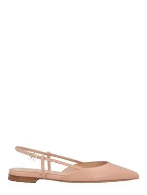 GIANVITO ROSSI Blush Calfskin Slingback Ballet Flats - Pink