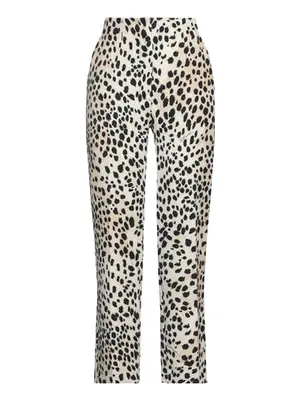 Just Cavalli Straight Leg Leopard Print Pants - Beige