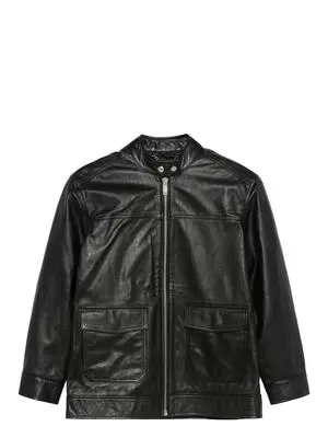 ANINE BING Leather Outerwear - Black