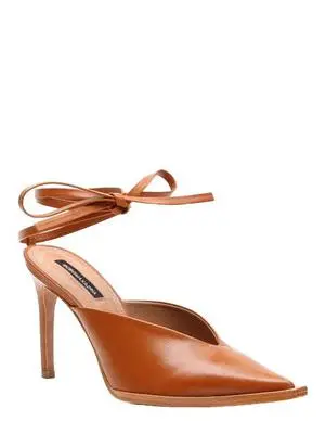 Bcbgmaxazria Leonor Ankle Wrap Pointed Toe Pump - Cognac