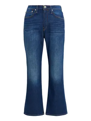 Rag & Bone Maya Cropped High-rise Flared Jeans - Mid Denim