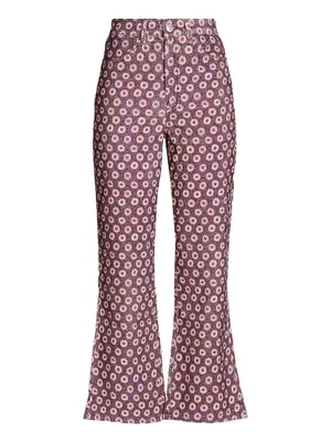 RE/DONE 70s Floral Cotton Corduroy Kick-flare Pants - Violet