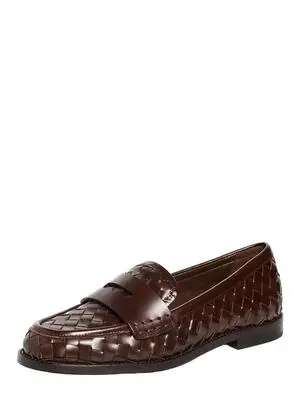 LOEFFLER RANDALL Rachel Woven Leather Loafers - Espresso