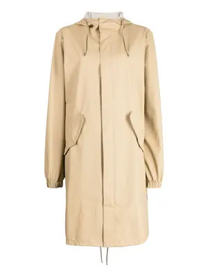 Rains Fishtail Waterproof Parka Coat - Neutrals