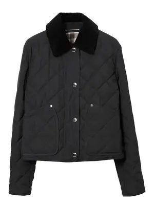 Burberry Straight-point Collar Quilted Jacket - Black
