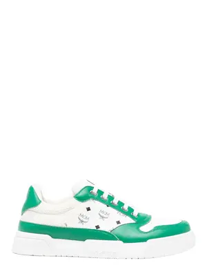 Mcm Skyward Monogram-print Low-top Sneakers - Green