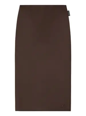 COURREGES Semi-sheer Midi Skirt - Brown