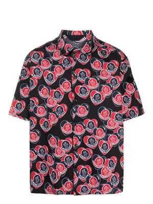 Moncler Heart Logo-print Cotton Shirt - Blue