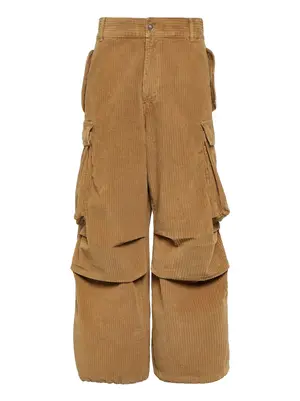 Alanui Velvet Corduroy Cargo Pants - Brown
