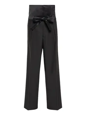 WALES BONNER High-rise Straight Pants - Black