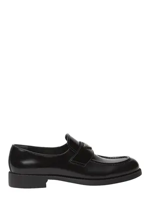 Prada Leather Slip-on Loafers - Nero