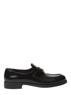 Prada Leather Slip-on Loafers - Nero