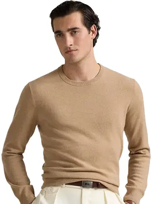 Ralph Lauren Cashmere Crewneck Sweater - Camel Melange
