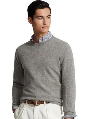 Ralph Lauren Cashmere Crewneck Sweater - Fawn Grey Heather