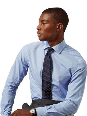 Ralph Lauren Mini-gingham Twill Shirt - Sky Blue And White