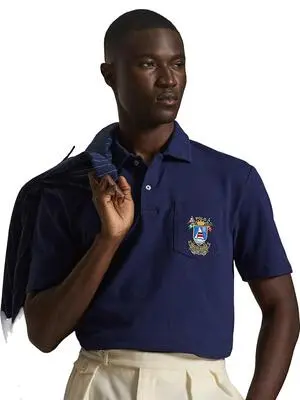 Ralph Lauren Classic Fit Crest Mesh Polo Shirt - Dark Cobalt