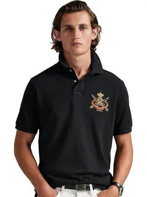 Ralph Lauren Classic Fit Crest Mesh Polo Shirt - Polo Black