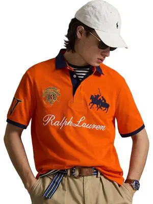 Ralph Lauren Classic Fit Crest Mesh Polo Shirt - Sailing Orange