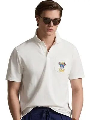 Ralph Lauren Classic Fit Crest Mesh Polo Shirt - White