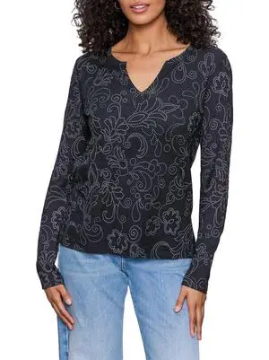 Sanctuary Sanctuary Print Split Neck Knit Top Night Bohemian