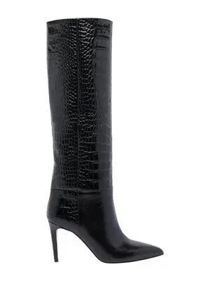 PARIS TEXAS Paris Texas Croc-Effect Patent Leather Knee-High Stiletto Boots