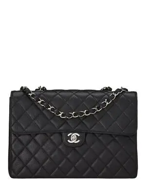 CHANEL Quilted Caviar Half Flap Bag