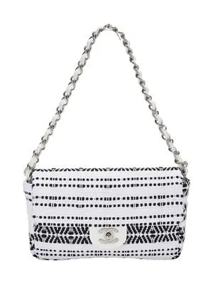 Chanel Woven Half Flap - White