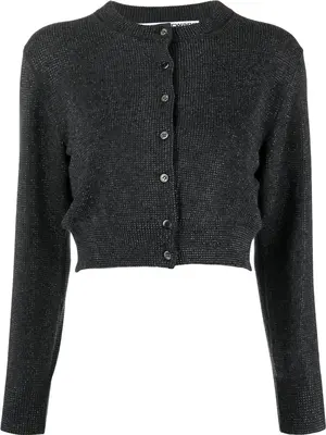 Alexander Wang High-shine Cropped Cardigan - Grey