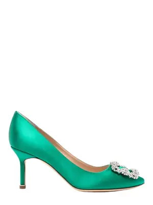 Manolo Blahnik Hangisi 70mm Pumps - Green