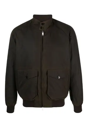 BARACUTA Waxed-cotton Jacket - Green