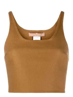 Ermanno Scervino Virgin Wool Cropped Top - Brown