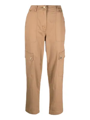 Michael Kors Tapered Organic Cotton Cargo Trousers - Neutrals