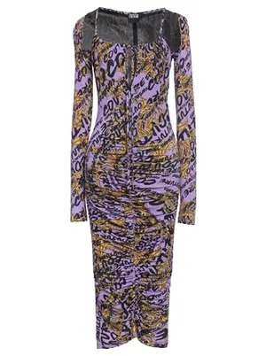 Versace Midi Bodycon Dress Purple