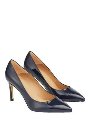 LK BENNETT LK Bennett Floret Pointed Toe Pumps Navy Smooth
