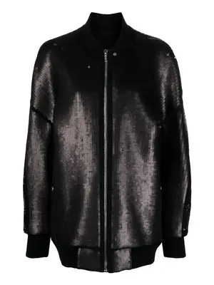 Rick Owens Peter Sequin-embellished Bomber Jacket - Black