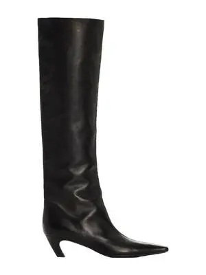 KHAITE Davis Knee High Leather Boots