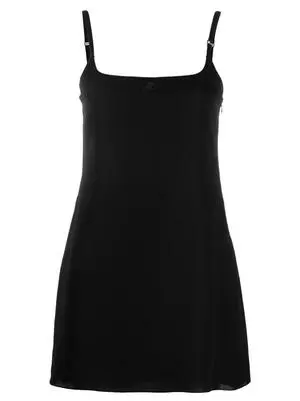 COURREGES Logo-patch Mini Slip Dress - Black