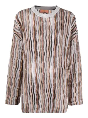 Missoni Lurex-detail Drop-shoulder Jumper - Grey