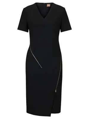BOSS V-neck Knee-length Dress - Black