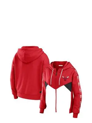WEAR BY ERIN ANDREWS Chicago Bulls Color-block Full-zip Hoodie - Red